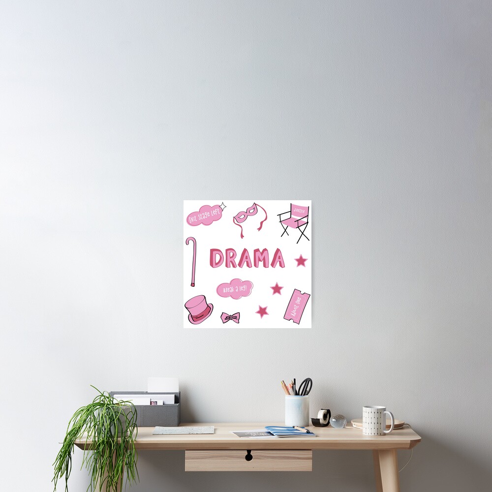 "Pink Drama School Subject Sticker Pack" Poster by The-Goods | Redbubble