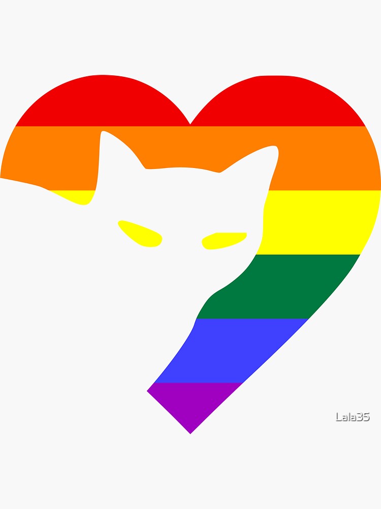 "Gay Pride Cat Kitty LGBTQ Rainbow Pride Flag" Sticker for Sale by ...