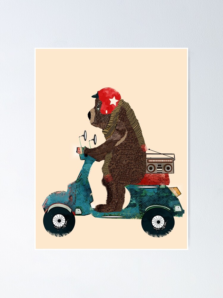 "scooter bear" Poster by bri-b | Redbubble