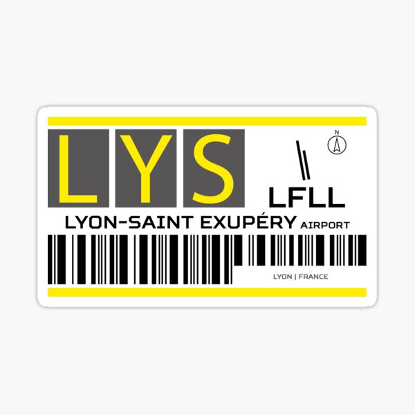 "Destination Lyon Airport" Sticker for Sale by kamui1989 | Redbubble