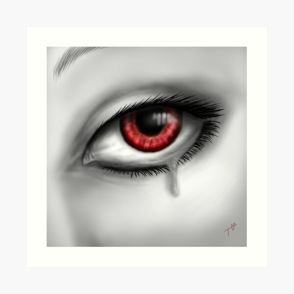 "Red Eye Crying" Art Print for Sale by Alienzombie13 | Redbubble