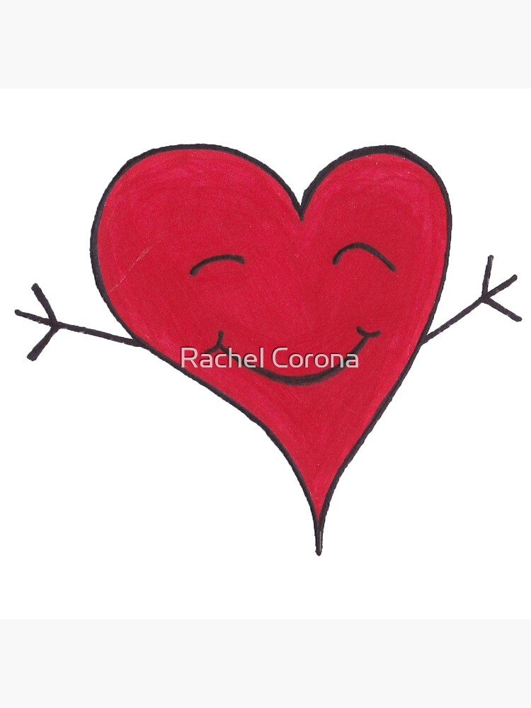 "Happy Red Heart Hug Cartoon" Canvas Print by motheruniverse | Redbubble