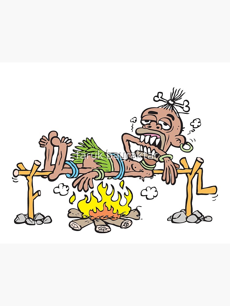 "cannibal eats itself cartoon" Art Board Print for Sale by faruk ...