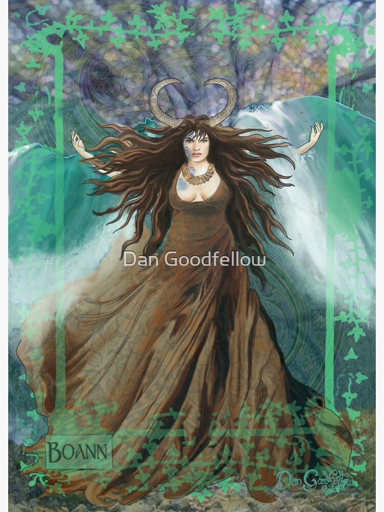 "Celtic Goddess - Boann" Sticker for Sale by Dan Goodfellow | Redbubble