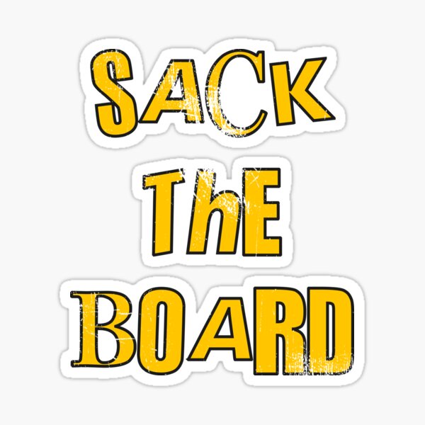 "Sack The Board - Amber Black Print" Sticker for Sale by beaglefruit ...