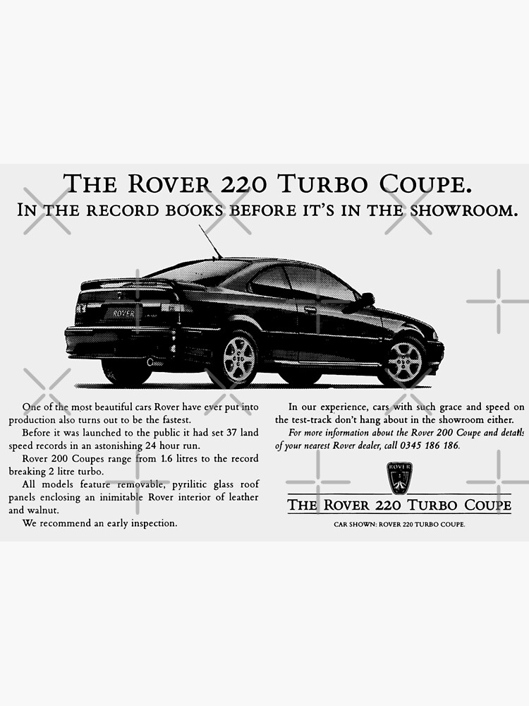 "ROVER 220 TURBO COUPE" Poster for Sale by ThrowbackMotors | Redbubble
