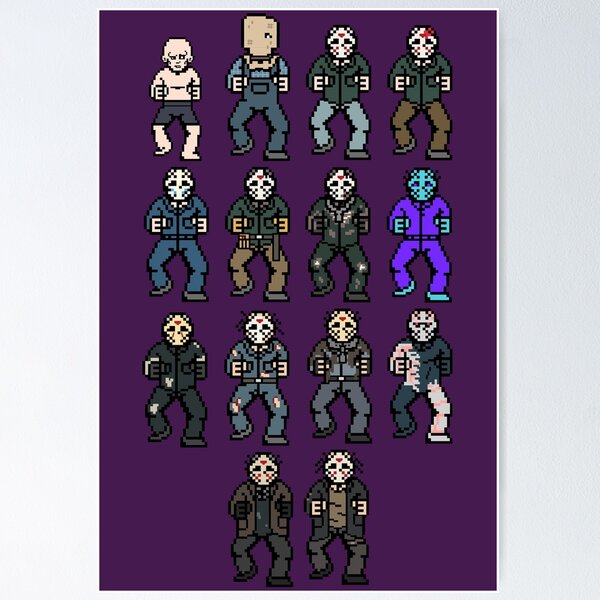 "8Bit Jasons" Poster for Sale by chrisraimoart | Redbubble