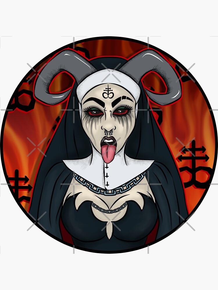 "Evil Nun" Sticker for Sale by VixxxenDesigns | Redbubble