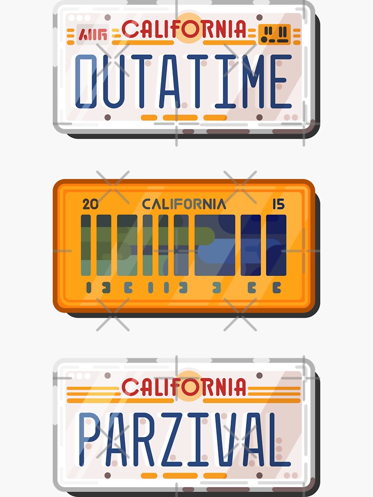 "Barcode DeLorean license plate" Sticker by vladmartin | Redbubble