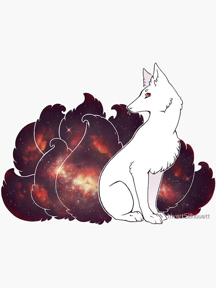 "Nine Tails of Space Clouds - Galaxy Kitsune - " Sticker for Sale by ...