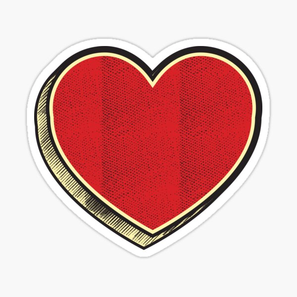 "BEAUTIFUL Love heart Vintage Decorated Retro Art Style" Sticker by ...