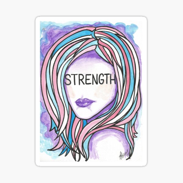 "Inspirational "Strength" Woman Face " Sticker for Sale by ...