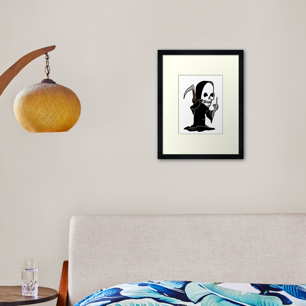 "Grim Reaper Giving the Finger" Framed Art Print for Sale by imphavok ...