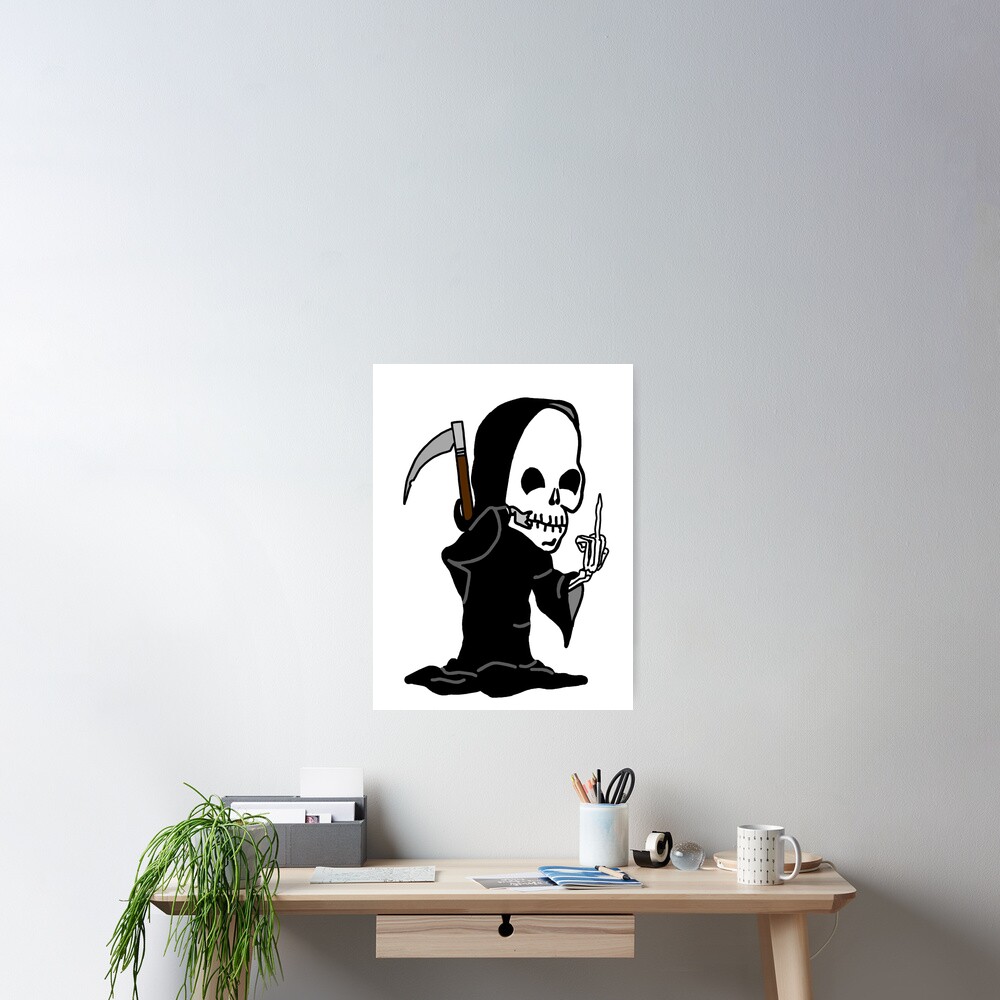 "Grim Reaper Giving the Finger" Poster by imphavok | Redbubble