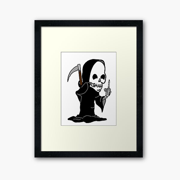 "Grim Reaper Giving the Finger" Framed Art Print for Sale by imphavok ...