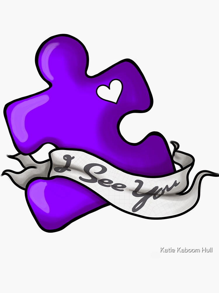 "AUTISM AWARENESS: Purple" Sticker by katiekaykaboom | Redbubble
