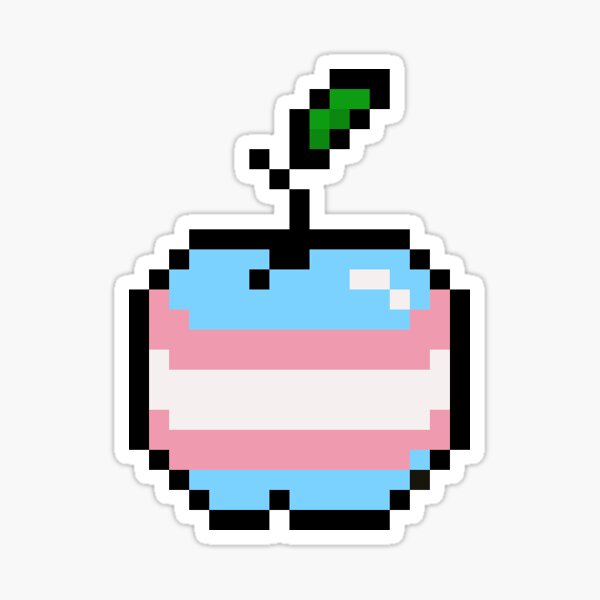 "Pixel Apple - Trans" Sticker for Sale by Paper-Starlight | Redbubble