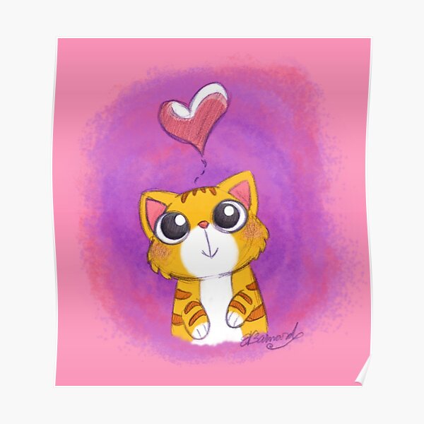 "Purrfect Love!" Poster by ErinKantBarnard | Redbubble