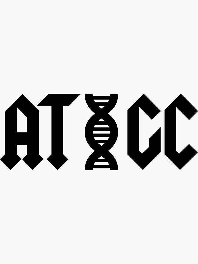 "ATGC DNA Biology ACDC Joke" Sticker for Sale by IndieWorks | Redbubble
