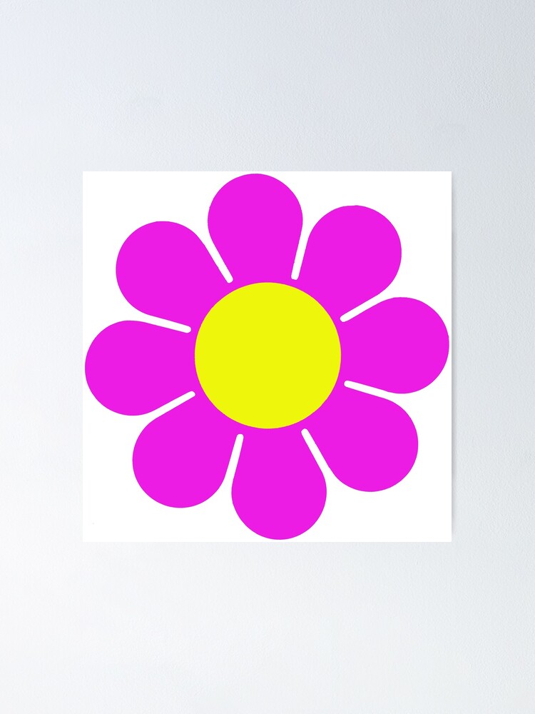 "Pink Yellow Hippy Flower Daisy" Poster for Sale by hilda74 | Redbubble