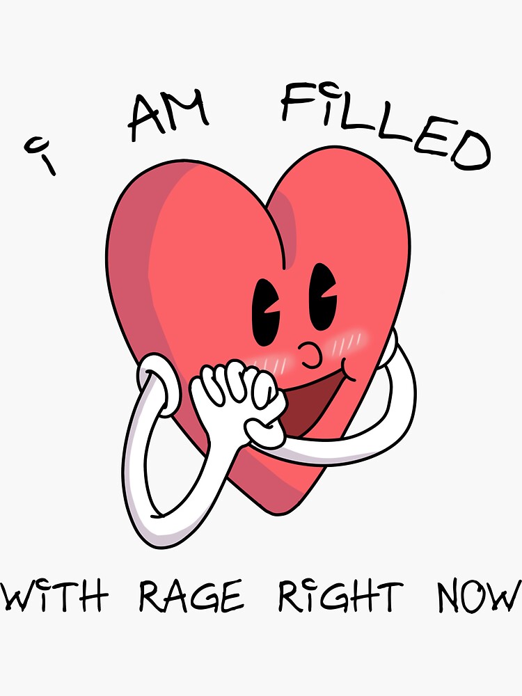 "Filled With Rage" Sticker for Sale by Pfil Fujiwara | Redbubble