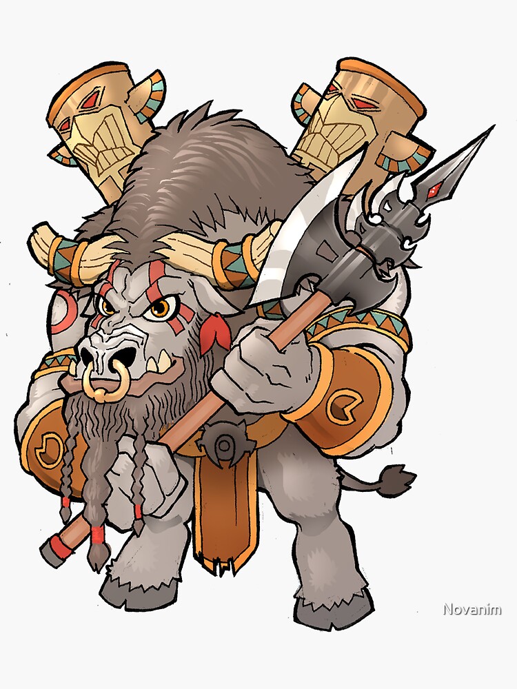 "Tauren Chieftain" Sticker by Novanim | Redbubble