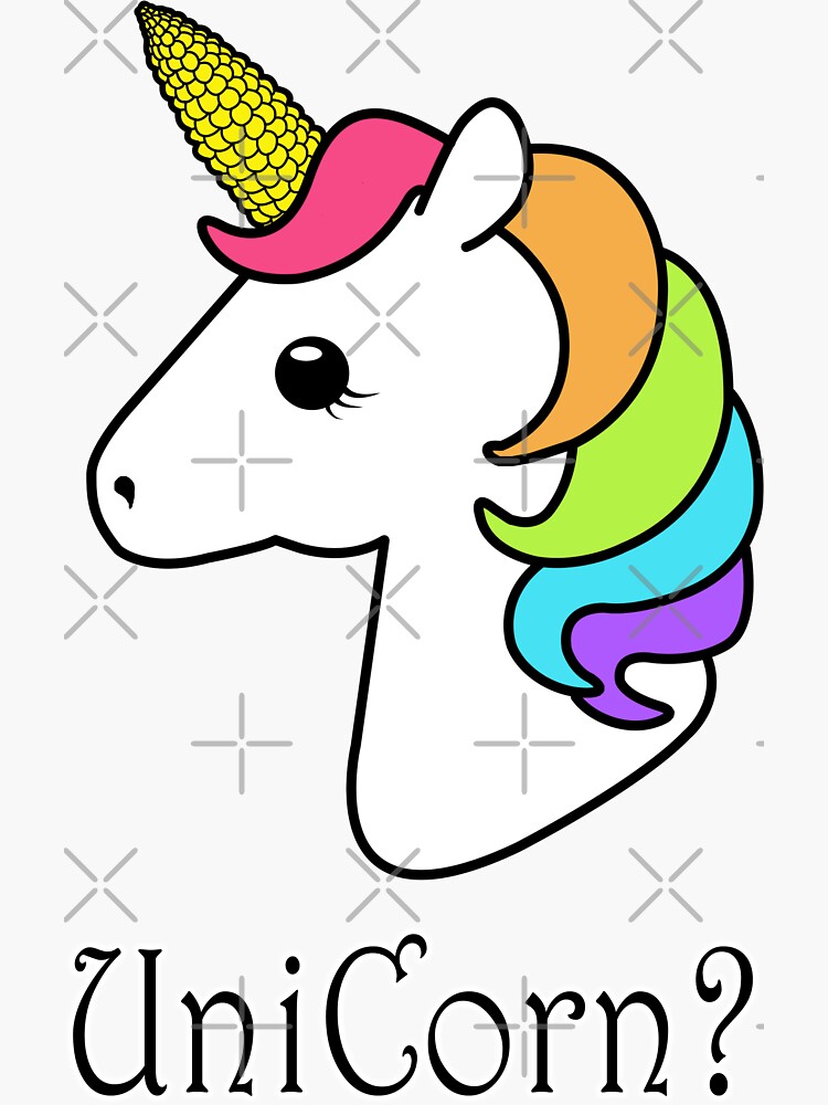 "Uni-Corn?" Sticker for Sale by peaches2perfect | Redbubble
