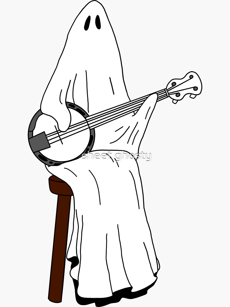 "Banjo Ghost" Sticker by rosecaffey | Redbubble