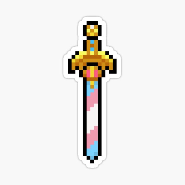 "Pixel Sword - Trans" Sticker for Sale by Paper-Starlight | Redbubble
