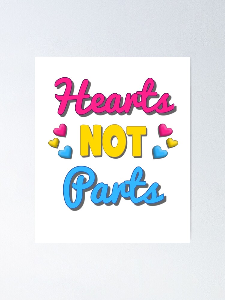 Pansexual Hearts Not Parts T Shirt Pan Quote Shirt Funny Activism