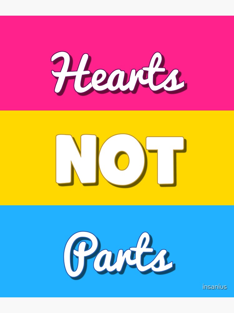 Pansexual Hearts Not Parts Flag T Shirt Pan Quote Shirt Funny Activism