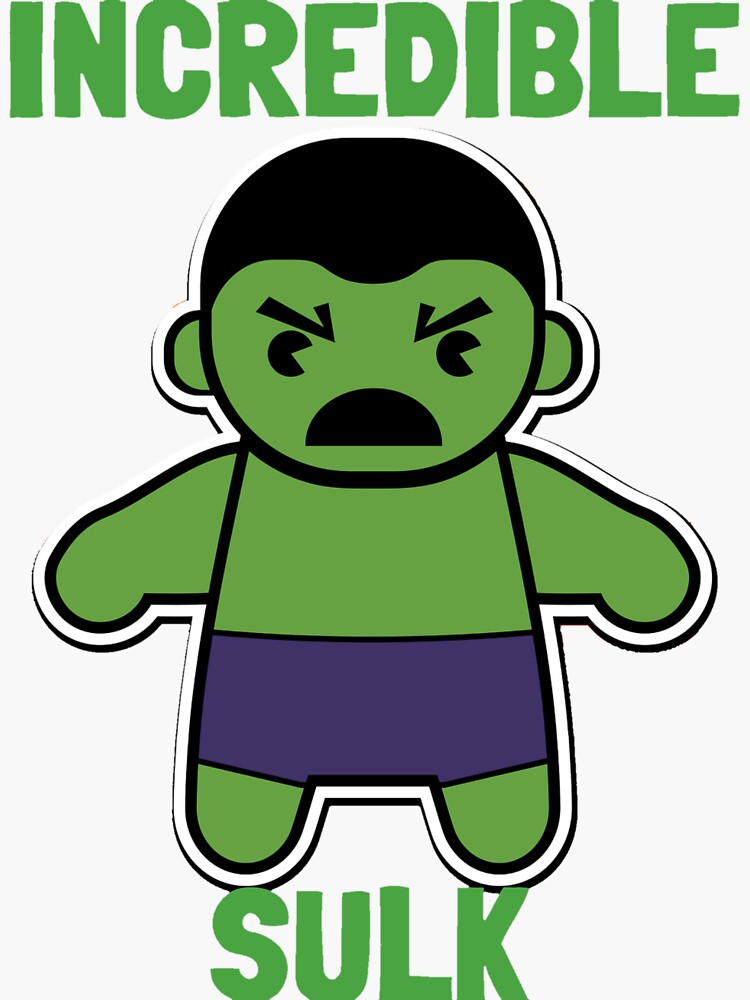"The Incredible Sulk" Sticker for Sale by WeMadeOurWorld | Redbubble