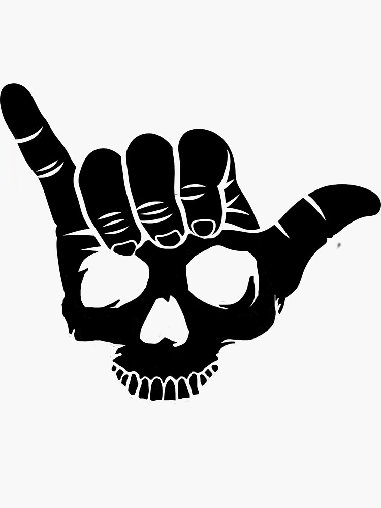 "Shaka Skull" Sticker for Sale by AManDuhhh | Redbubble