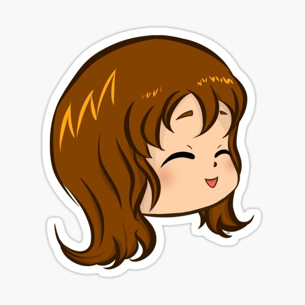 "Smiling Brunette Chibi" Sticker by SoybeanTomato | Redbubble