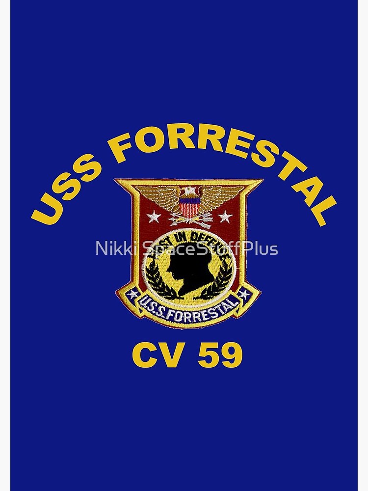 "USS Forrestal (CV-59 AVT-59, CVA-59) Crest for Dark Colors" Spiral ...