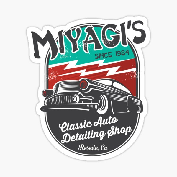 "Mr. Miyagi Classic Auto Detailing Shop" Sticker for Sale by ...