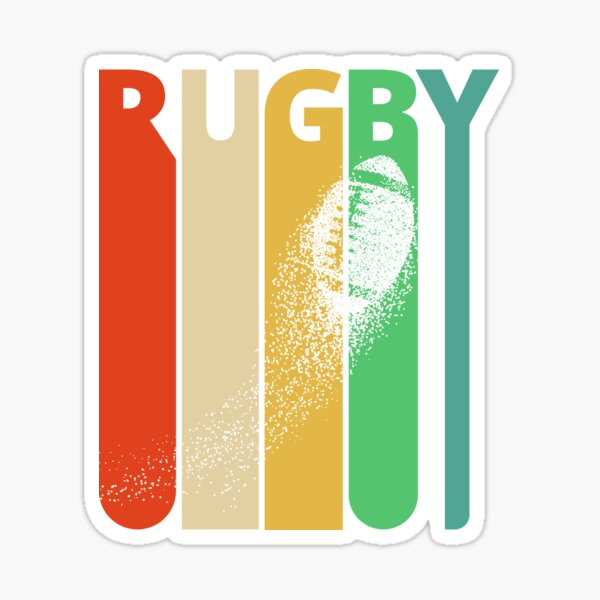 "Rugby Silhouette, retro design. " Sticker for Sale by Mia-Kara | Redbubble