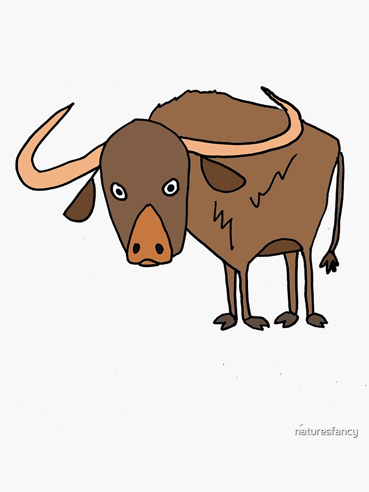 "Funny Water Buffalo Cartoon" Sticker for Sale by naturesfancy | Redbubble