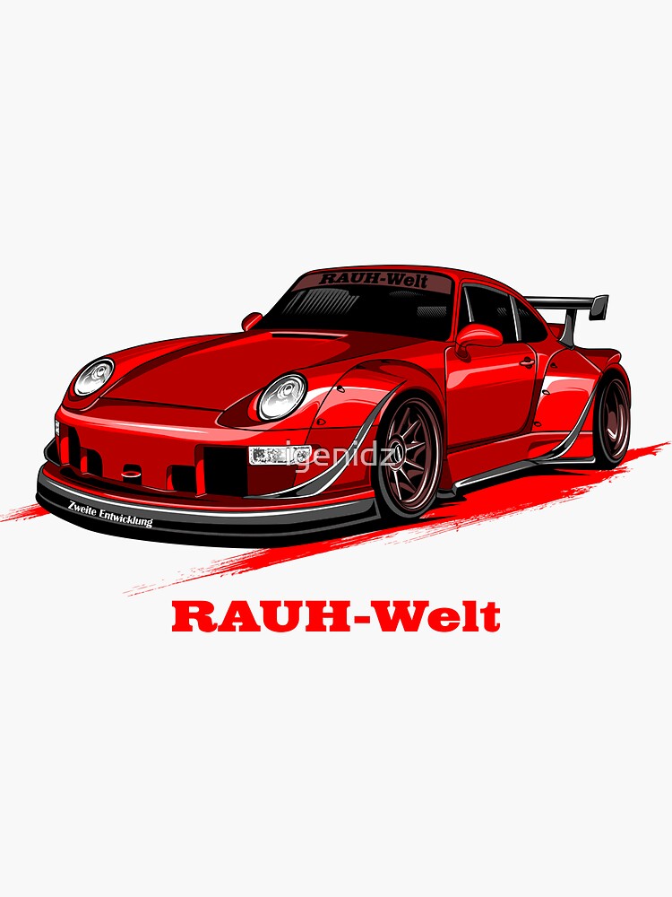 "New Red RWB" Sticker by igenidz | Redbubble