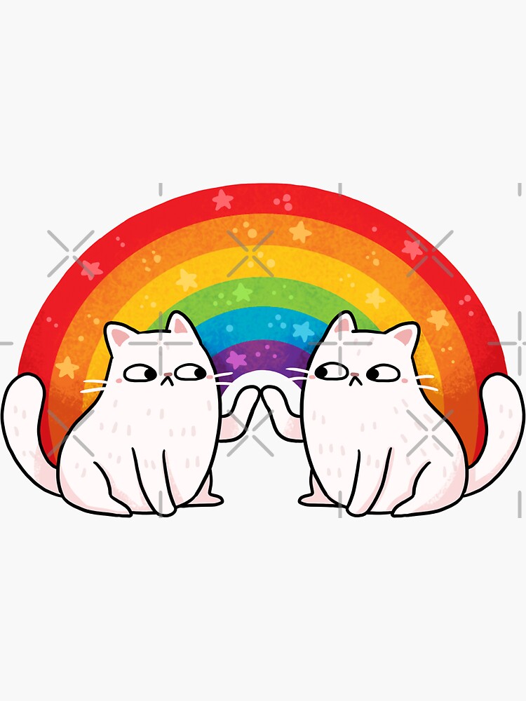 "Rainbow cats " Sticker for Sale by michelledraws | Redbubble