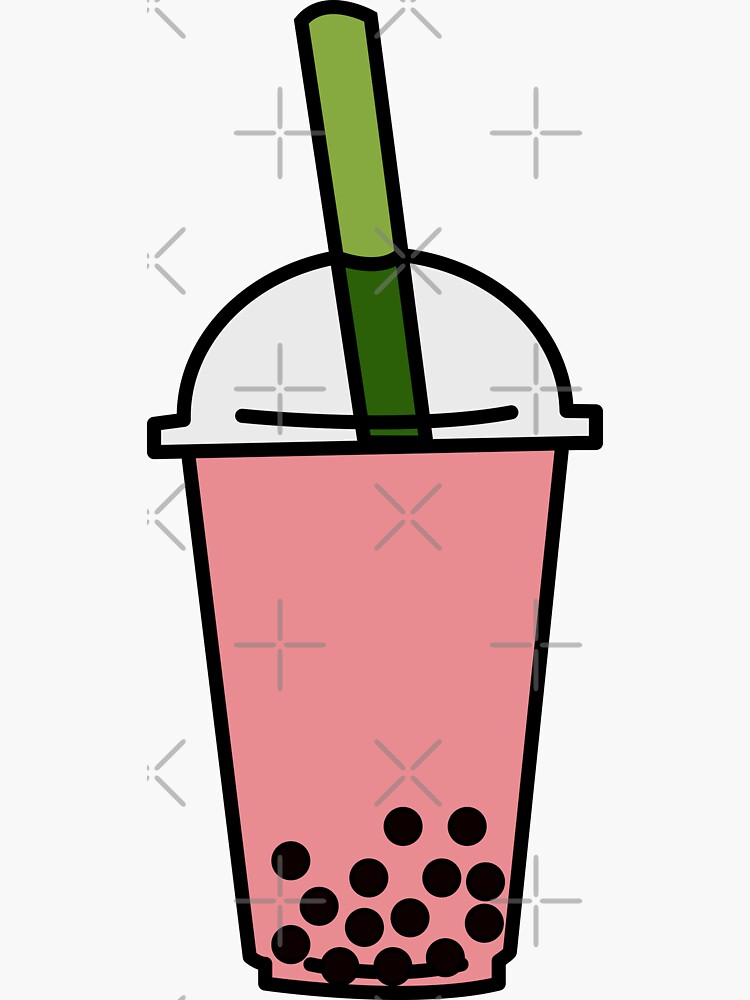 "Pink Bubble tea" Sticker for Sale by EmilyCreations | Redbubble