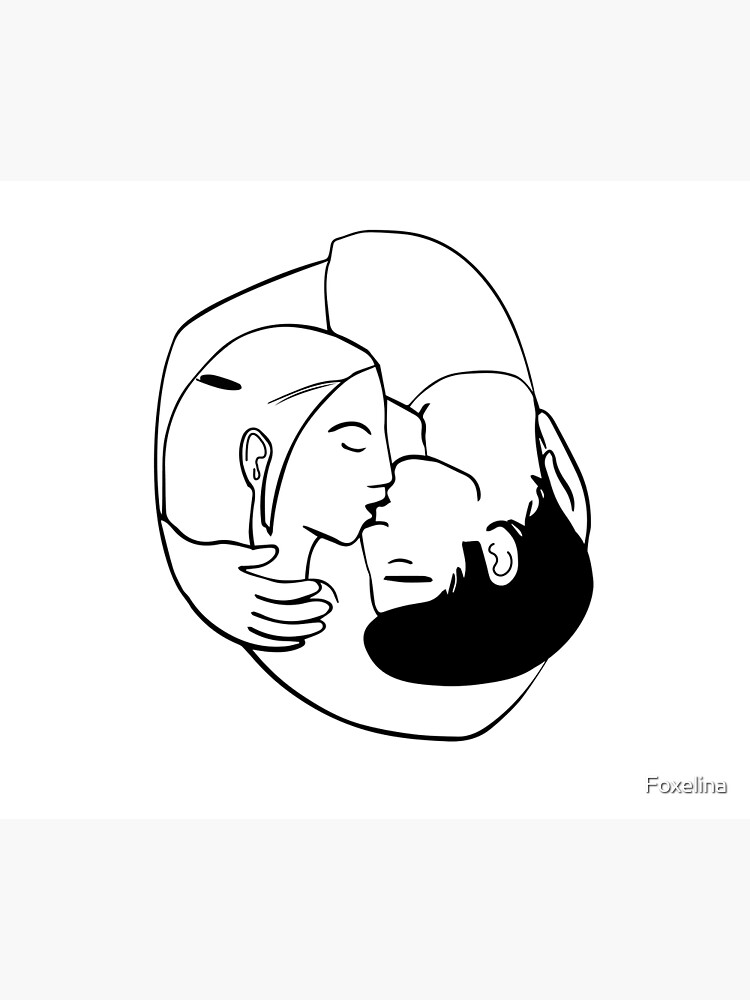 Eternal Love Kiss Drawing Poster For Sale By Foxelina Redbubble