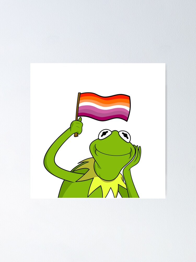 "Lesbian Pride Kermit" Poster for Sale by VrothersArt | Redbubble