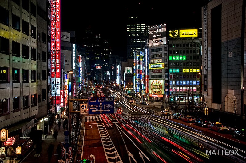 "Tokyo Street Lights" by MATTEOX | Redbubble