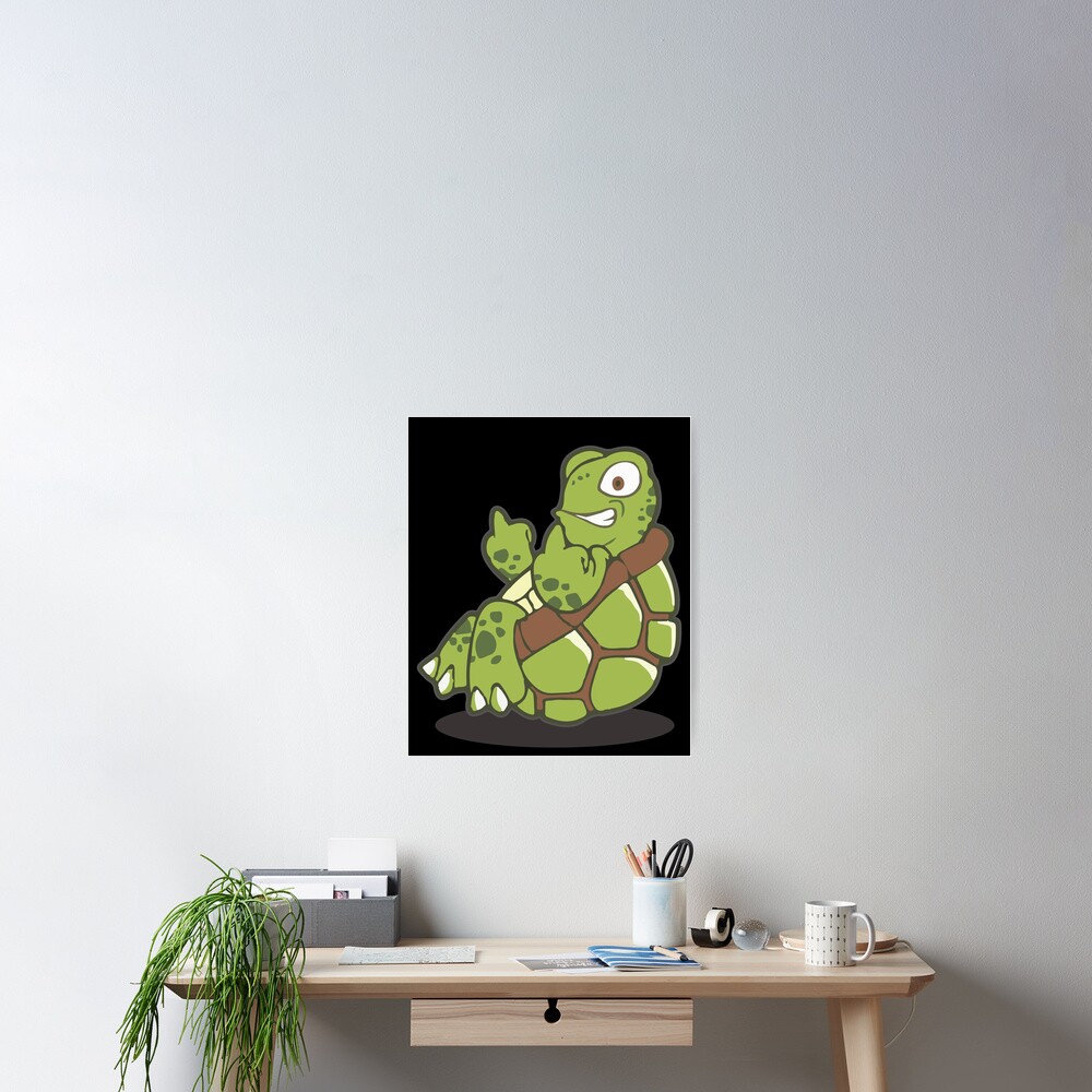 "What the shell? Middle finger turtle." Poster for Sale by ...