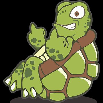 "What the shell? Middle finger turtle." Sticker for Sale by ...
