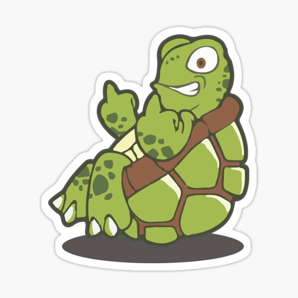 "What the shell? Middle finger turtle." Sticker for Sale by ...