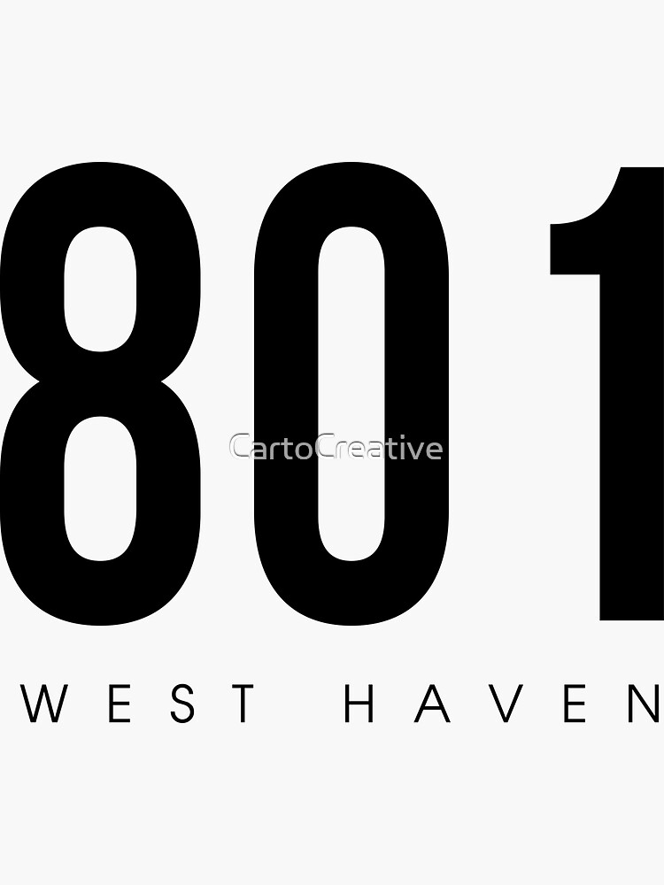 "West Haven, UT - 801 Area Code" Sticker by CartoCreative | Redbubble