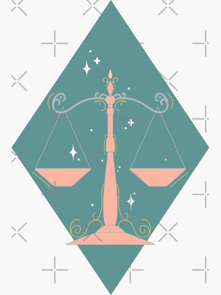 "Libra Scales - TEAL" Sticker for Sale by VenusandMoon | Redbubble