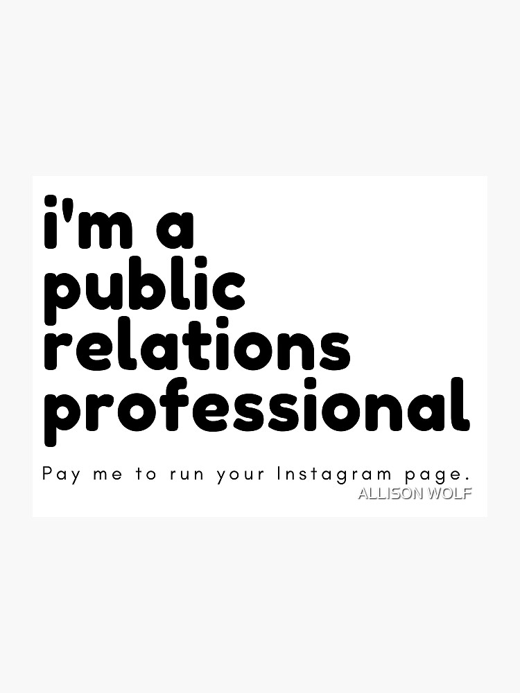 "Public Relations Professional" Sticker for Sale by AllisonWolf | Redbubble